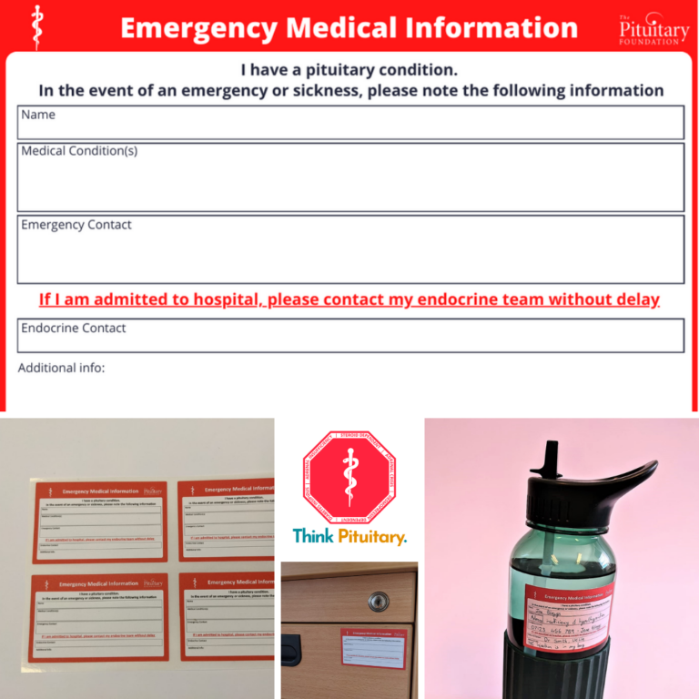 Emergency Information Stickers - Pituitary Foundation