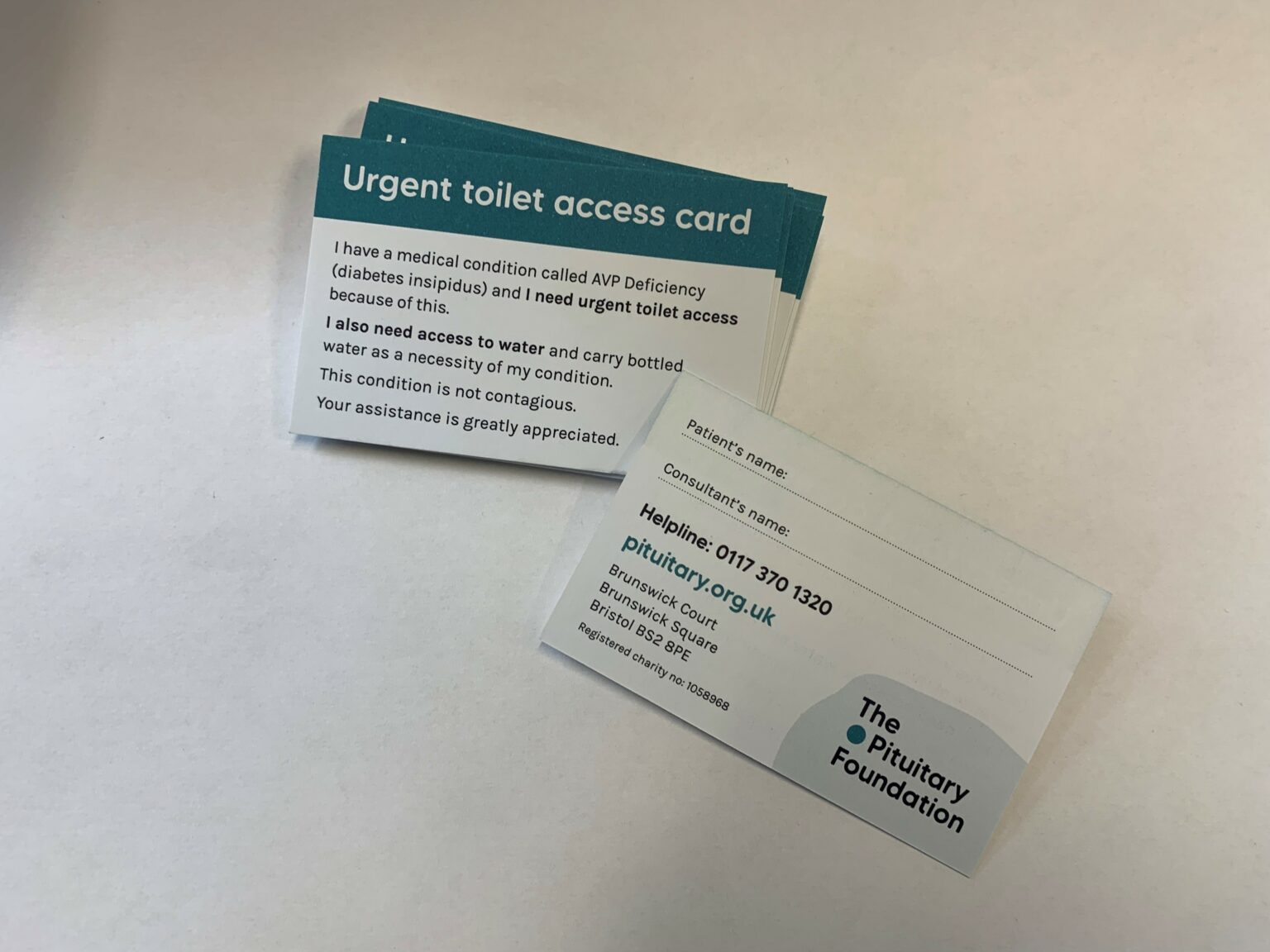 AVP Deficiency (Diabetes Insipidus) Toilet Card - Pituitary Foundation